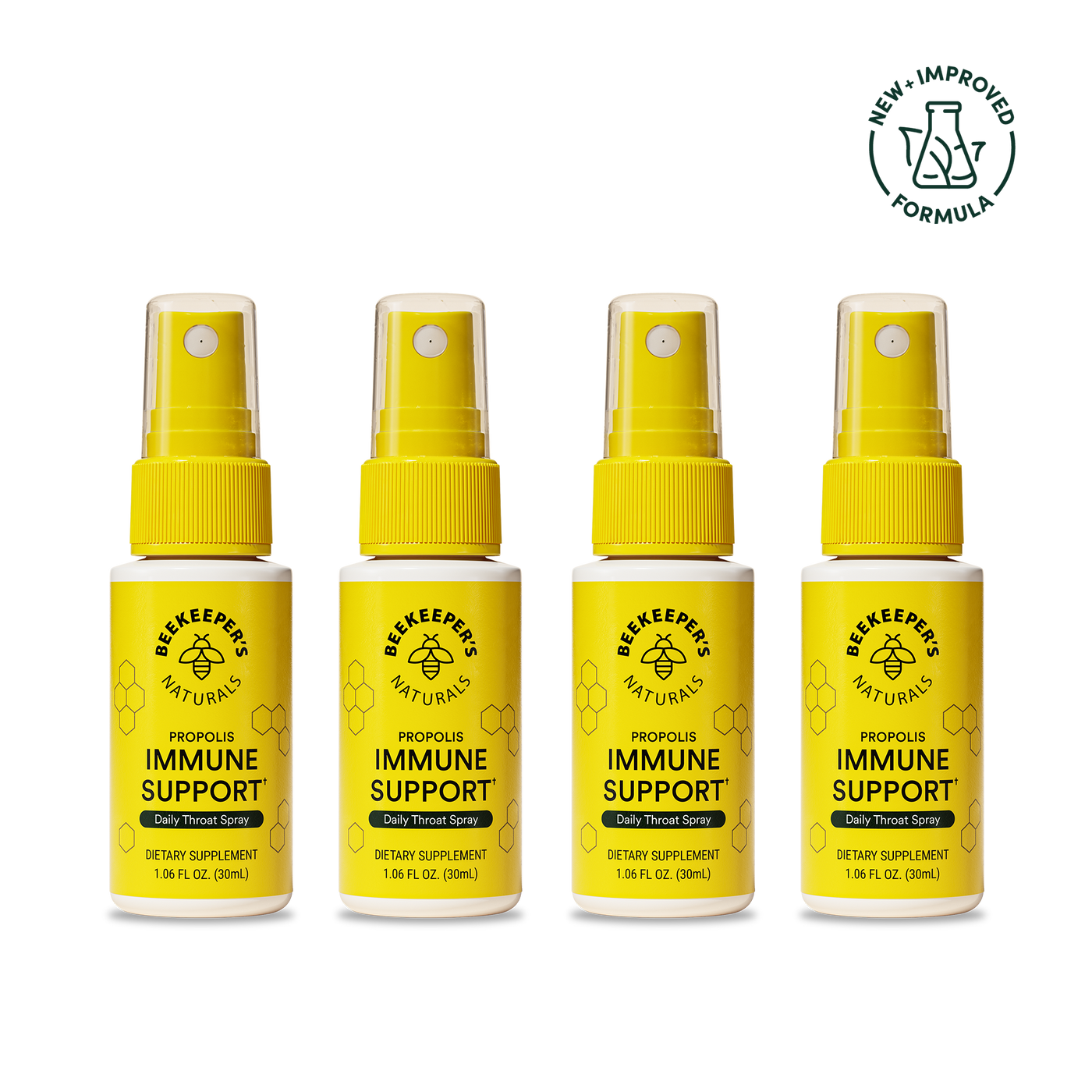 Propolis Immune Support Throat Spray 4-Pack | Beekeeper's Naturals