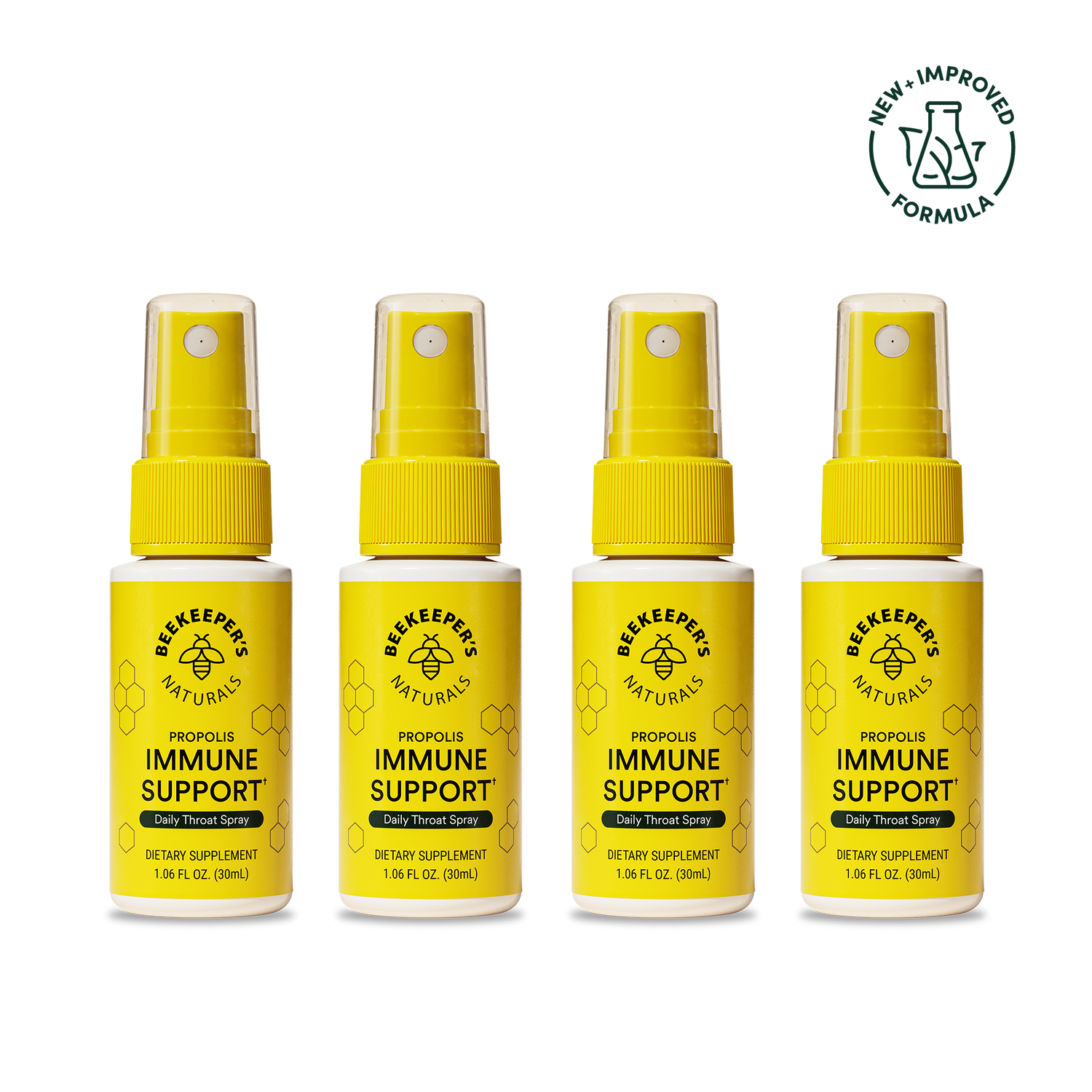 Propolis Immune Support Throat Spray 4-Pack | Beekeeper's Naturals
